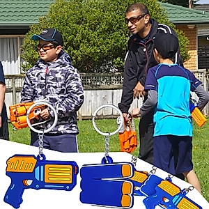 24 Pieces Dart Keychain Dart Party Favors Silicone Cute Keychain Dart Boys Birthday Party Decorations Soft Dart Themed Keychains for Kids Dart Game Themed Birthday Party Supplies, 2 Styles