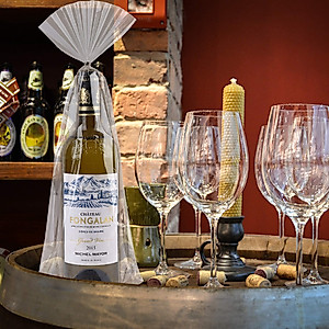 100 pieces Clear Wine Bottle Gift Bags Cellophane Bags with 200 pieces Twist Ties for Gift, Presents, Wine Bottles, Bridal/Baby Showers(8" x 16" + 5")