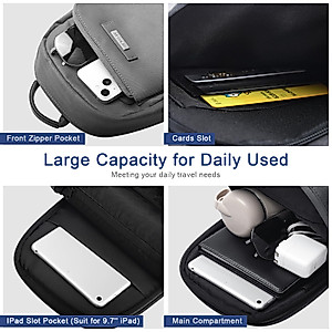 MELCOU Crossbody sling backpack for men waterproof shoulder sling bag for travelling hiking Multipurpose daypack chest bag for walking dog - black