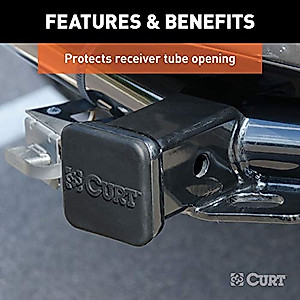 CURT 22276 Rubber Trailer Hitch Cover, Fits 2-Inch Receiver, Black