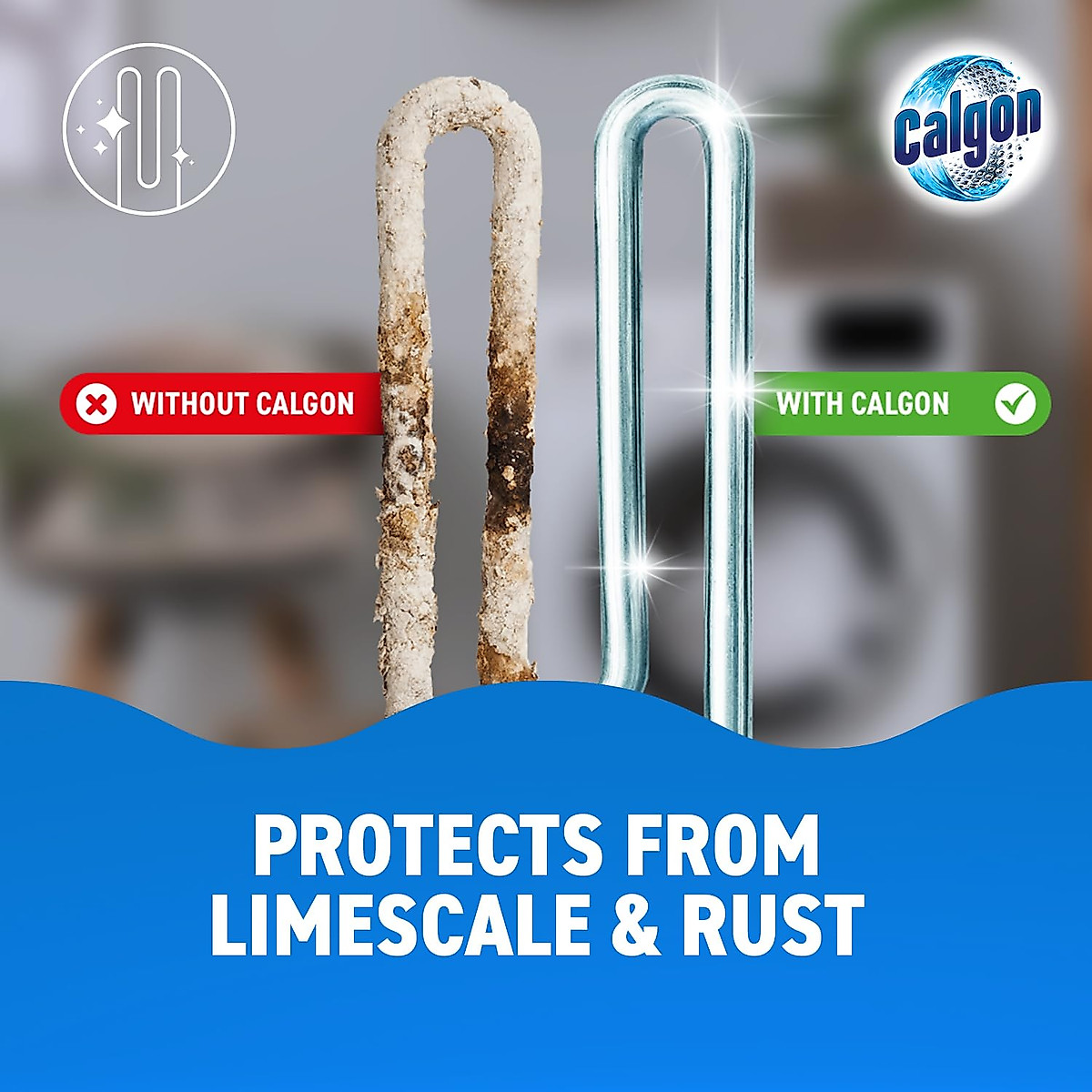 Calgon 4-in-1 Washing Machine Cleaner and Water Softener Tablets, 75 Count, Removes Limescale, Residue, Dirt, Rust & Malodours, Deep Clean, XL Pack Size