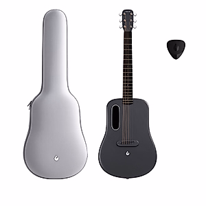 LAVA ME 3 38" Carbon Fiber Lightweight Guitar for Right Hand with Effects Acoustic Guitar Soft | Support Wi-Fi Bluetooth | with Space Bag, Bundle with HogoR Guitar Pick