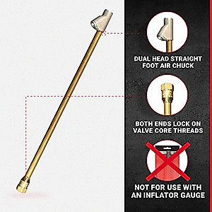 Milton S-693-12 1/4" FNPT Extended Reach Dual Head Air Chuck,Bronze