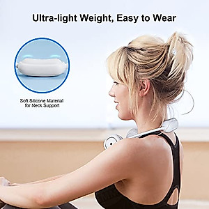 RUAMMER Portable Neck Fan, Hands-Free Bladeless Neck Fan, 360° Adjustable Personal Neck Fan, Ultra-Light Hanging Neck Fan, Rechargeable, USB Powered Around the Neck Fan, Headphone Design, 3 Speeds