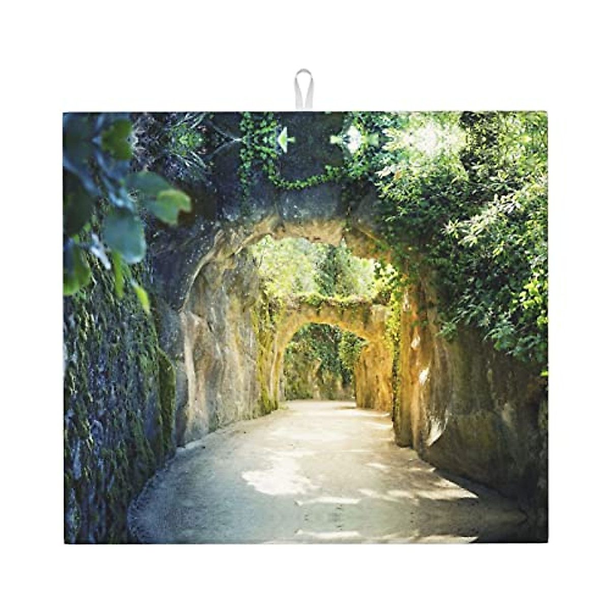 Gasse Printed Drying Mat For Kitchen Ultra Absorbent Microfiber Dishes Drainer Mats Non-Slip Silicone Quick Dry Pad - 18 X 16inch