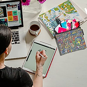 ODDS N TOTES Pencil Pouch, Makeup Bag, Small Toiletry Bag for Women, Men, Canvas Zipper Pouch (Graffiti)