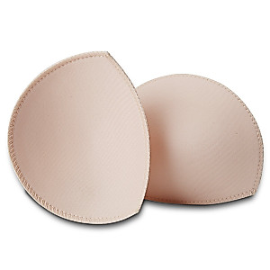SERMICLE Bra Inserts 4 Pairs, Bra Pads Sewed Stitched Removable for Sports Bra B/C,C/D & D/E Cup Optional (Beige Semicircle, D/E Cup)