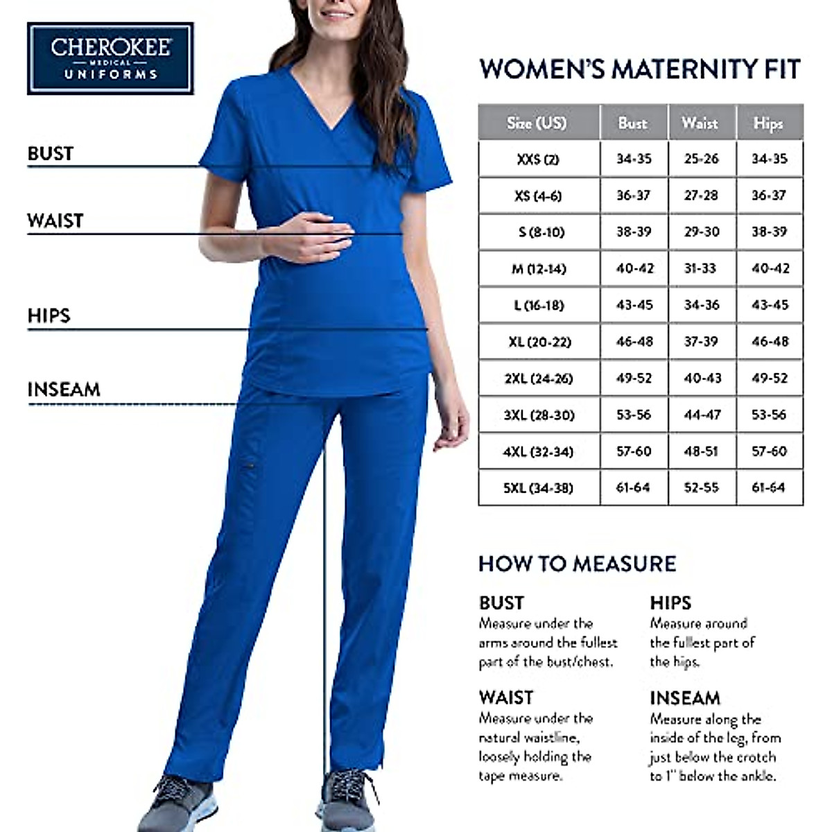 Cherokee Women Scrubs Top Workwear Revolution Maternity Mock Wrap WW688, S, Navy