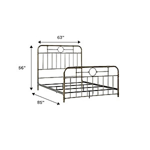 Walker Edison Vintage Metal Iron Pipe Queen Size Bed Headboard Bedroom Headboard Footboard Bed Frame Bedroom, Queen, Bronze