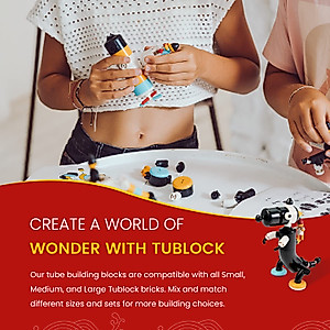 Tublock Challenger Set (SML 154 Pieces) | Creative & Educational Brick Building Toys for Girls & Boys | Easy to Connect Building Bricks Set | Innovative Curved Bricks for Building with Movable Pieces