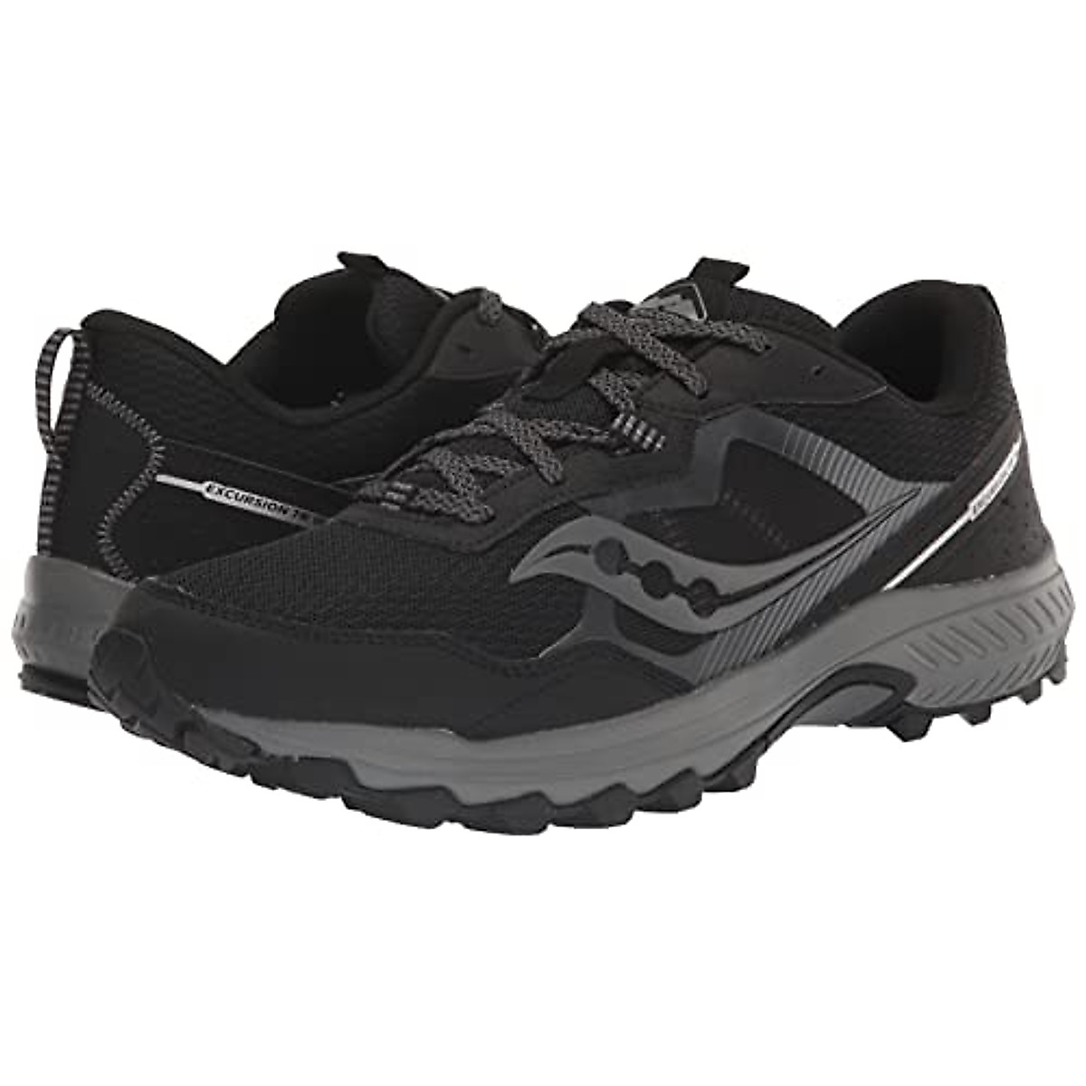 Saucony Men's Excursion TR16 Trail Running Shoe, Black/Charcoal, 13
