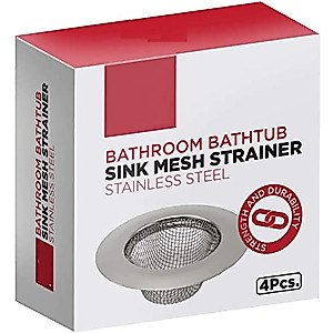 4pcs Bathroom Bathtub Sink Mesh Strainer Stainless Steel (Pack of 4)