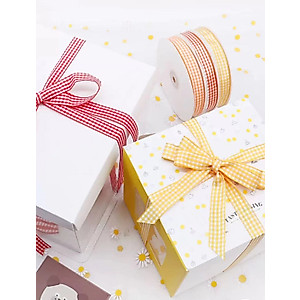 WANVISLIN Red Gingham Ribbon, 3/8 inch X 50 Yards Red and White Thin Craft Ribbon, Red Buffalo Checker Ribbon for Hair Bows,Gift Wrapping,Picnic,Crafts,Accessories