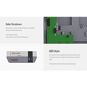 Retroflag NESPi 4 Case Raspberry Pi 4 Case with Safe Shutdown Safe Reset, SSD Case,HDMI Splitter Switch