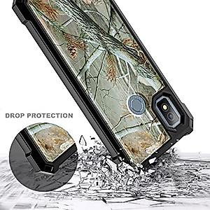 NZND Compatible with Cricket Icon 4 Case with [Built-in Screen Protector], Full-Body Protective Shockproof Rugged Bumper Cover, Impact Resist Durable Phone Case (Camo)