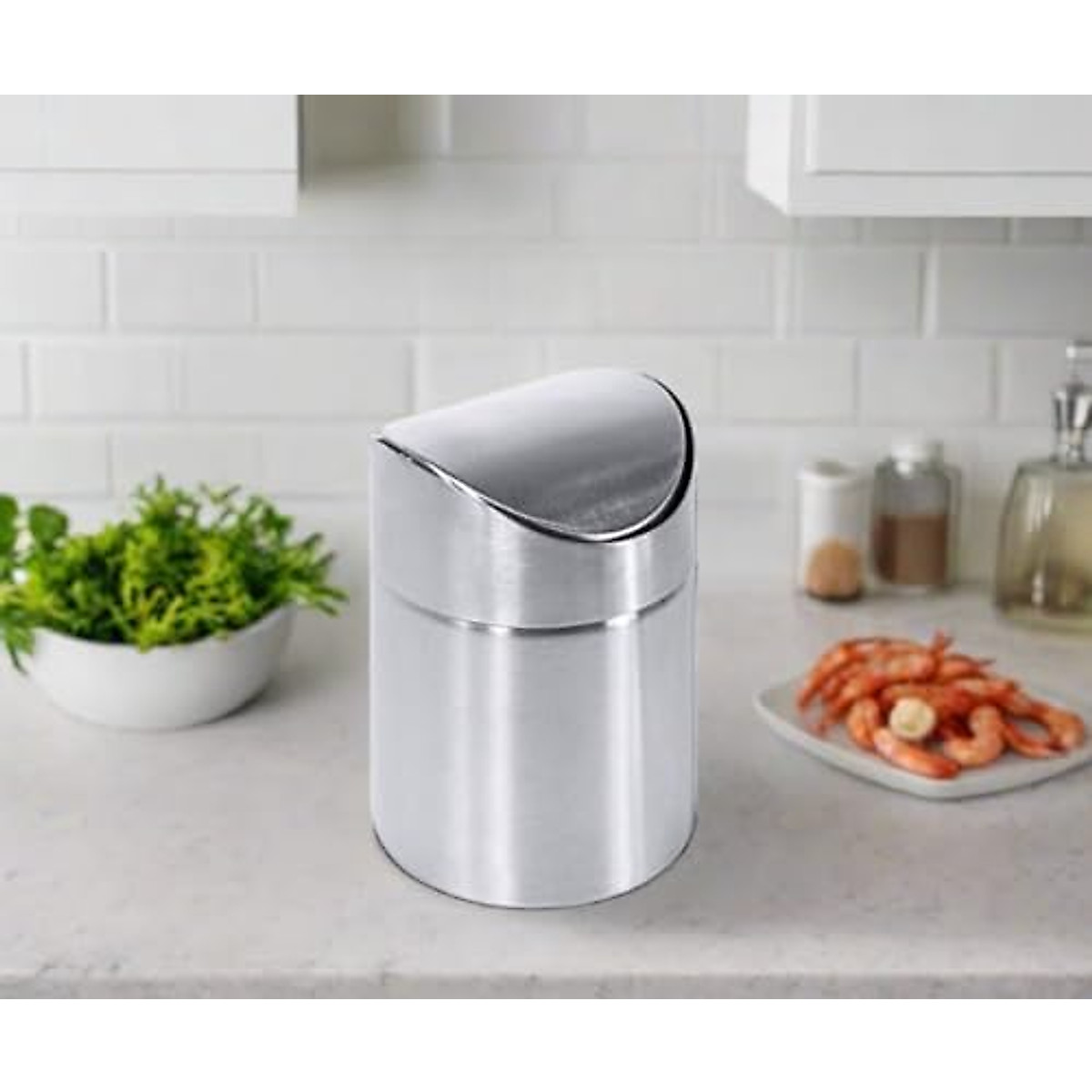 Cuisinox in-Home Stainless Steel Countertop Compost Bin, 4.7" x 6.6" (5-Cup)