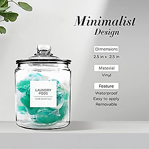 144 PCS Minimalist Laundry Room Labels Set, v2croft Water Resistant Stickers,Water/Oil Resistant Stickers for Laundry Room, Linen Closet Home Bathroom and The Beauty Organization（White)