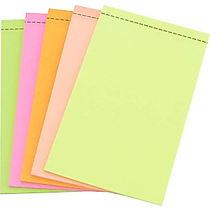 4A Sticky Full Adhesive Notes,5 1/3 x 3 Inches,20 Sheets/Color,5 Colors/Pack,Self-Stick Notes,100 Sheets Total,4A 305 Full Glue
