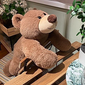 Fiosnow Weighted Stuffed Animals Brown Bear for Adults 3.5lbs 24" Weighted Plush Bear for Kids Throw Pillow Super Cute Kawaii Plush Toys Great Gifts for Birthday