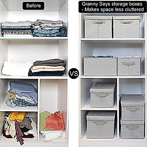 GRANNY SAYS Bundle of 3-Pack Rectangle Storage Bins & 1-Pack Extra Large Rectangle Storage Bin