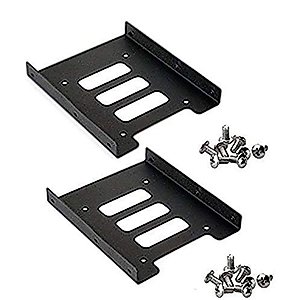 iMBAPrice (Pack of 2) 2.5" To 3.5" Bay SSD HDD Notebook Hard Disk Drive Black Mounting Bracket Adapter Tray Kit