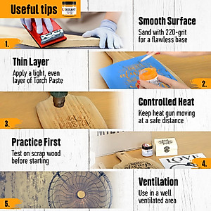 Torch Paste - The Original Wood Burning Paste Since 2020 | Lab Tested & ASTM D-4236 Certified | Non Toxic | Use on Wood, Card Stock, Canvas, Denim & More | Easy Application