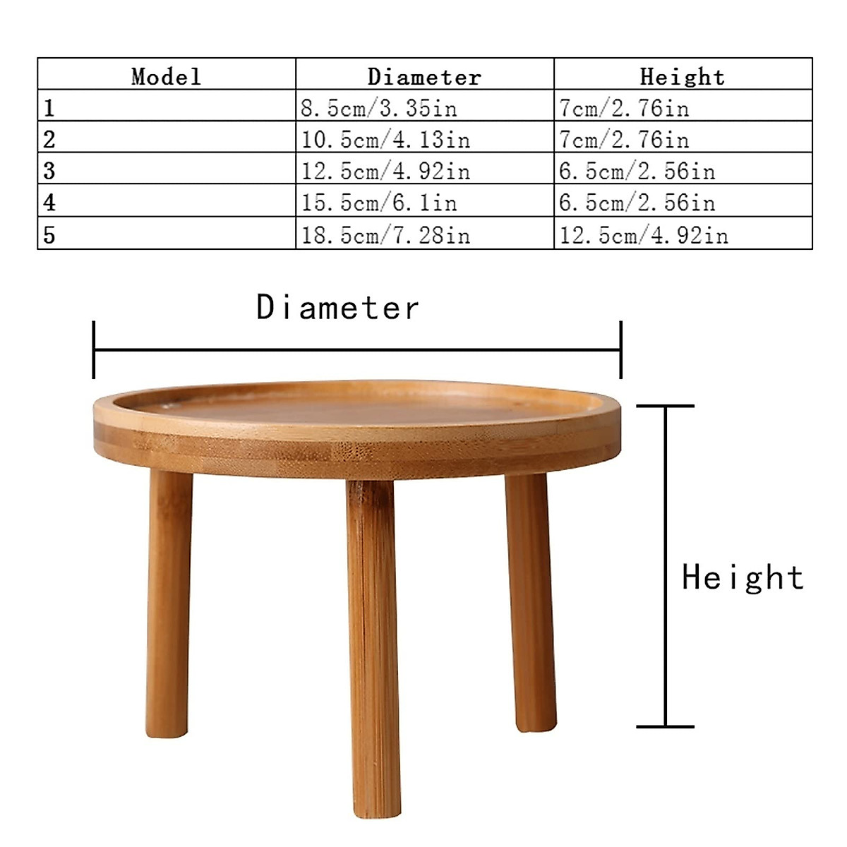 Bonsai Pedestal Wooden Stool Vase Base Solid Wood Flowerpot Tray Flower Shelf Indoor Desktop Living Room Potted Plant Succulent Green Display Stand Bonsai Base (Size : 3.35in)