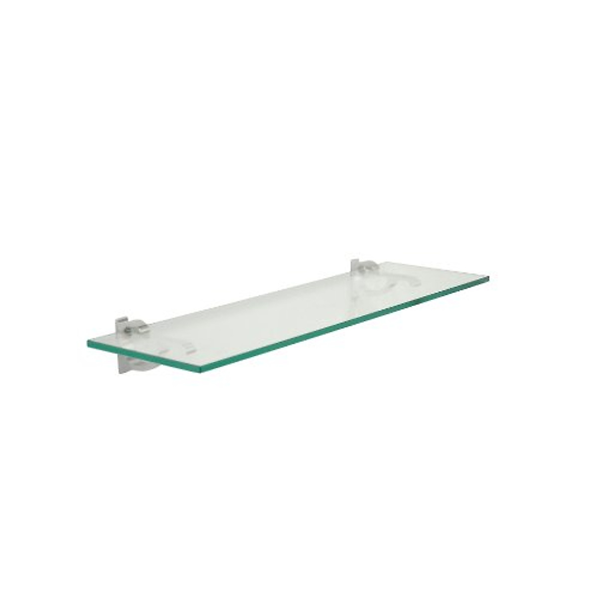 Spancraft Clear Floating Glass Shelf 12" X 18" in Chrome