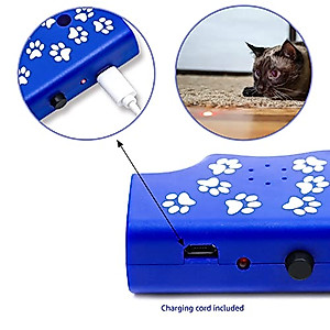 Pet Fit For Life Rechargeable Chaser Safe LED Light Cat Feather Teaser Toy w/ Bird Chirping Sounds