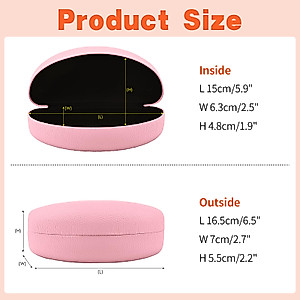CHZZMS 4 PACK Extra Large Hard Shell Eyeglasses Case, Protective Case For Eyeglasses and Sunglasses (4 PACK-B)