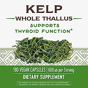 Nature's Way Kelp Supports Thyroid Function* Non-GMO Sustainably Sourced Vegan 180 Capsules