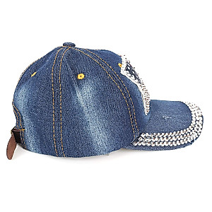 American Flag Baseball Cap Sparkle Rhinestone USA Flag Deim Hip Hop Hat