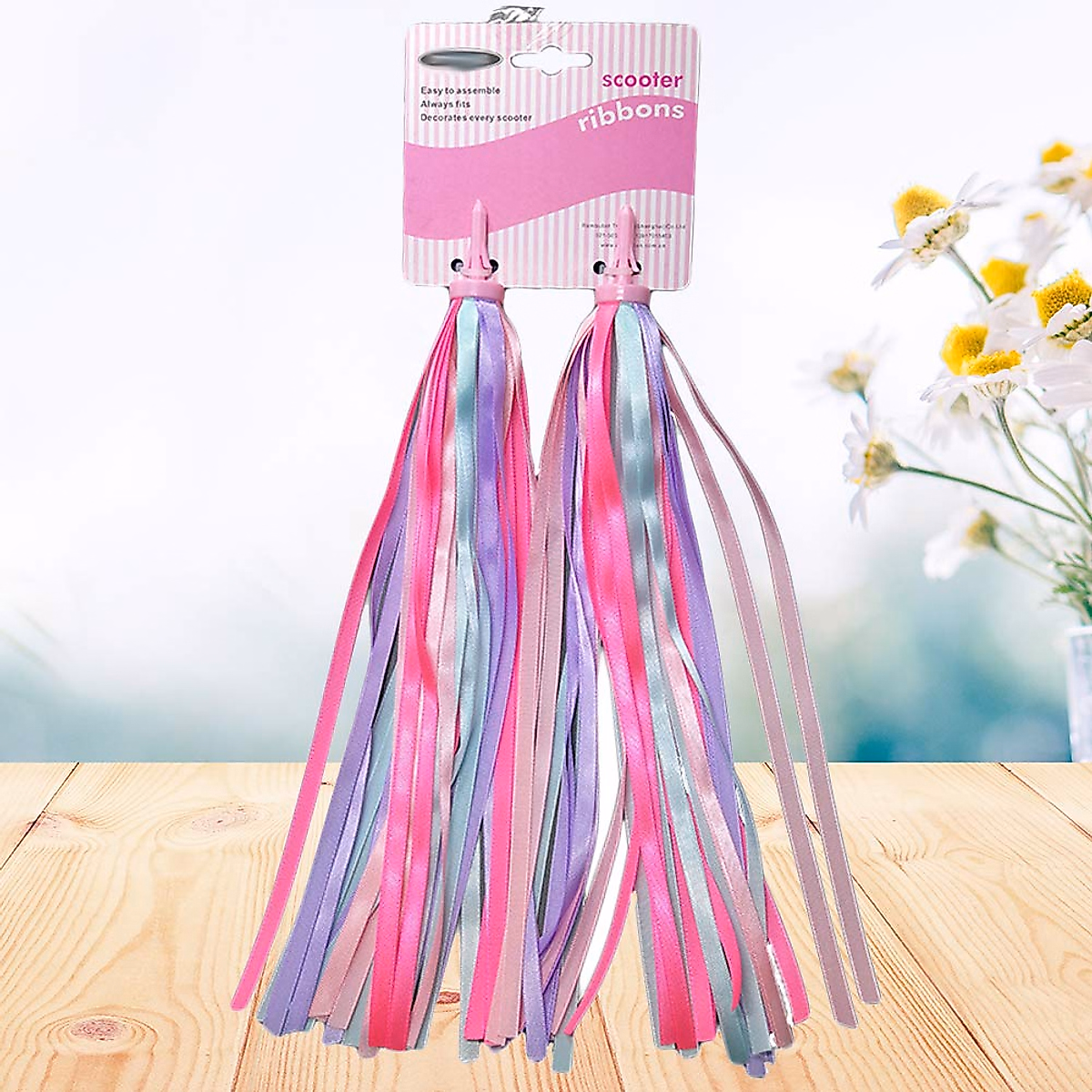 BESPORTBLE 1 Pair Kids Bike Handlebar Ribbons Streamers Colorful Scooter Tassels Grips for Children Boys Girls