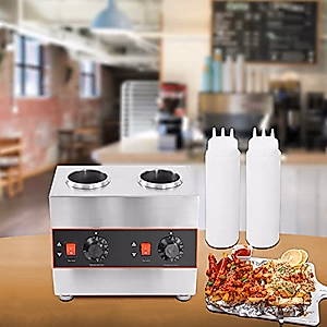 LYNICESHOP Electric Sauce Warmer, 2 Bottles Electric Warmer Butter Sauce Dispenser Sauce Warmer Pump Chocolate Sauce Warmer Toppings Bottle Warmer Food Sauce Dispenser Heater for Cheese, Caramel