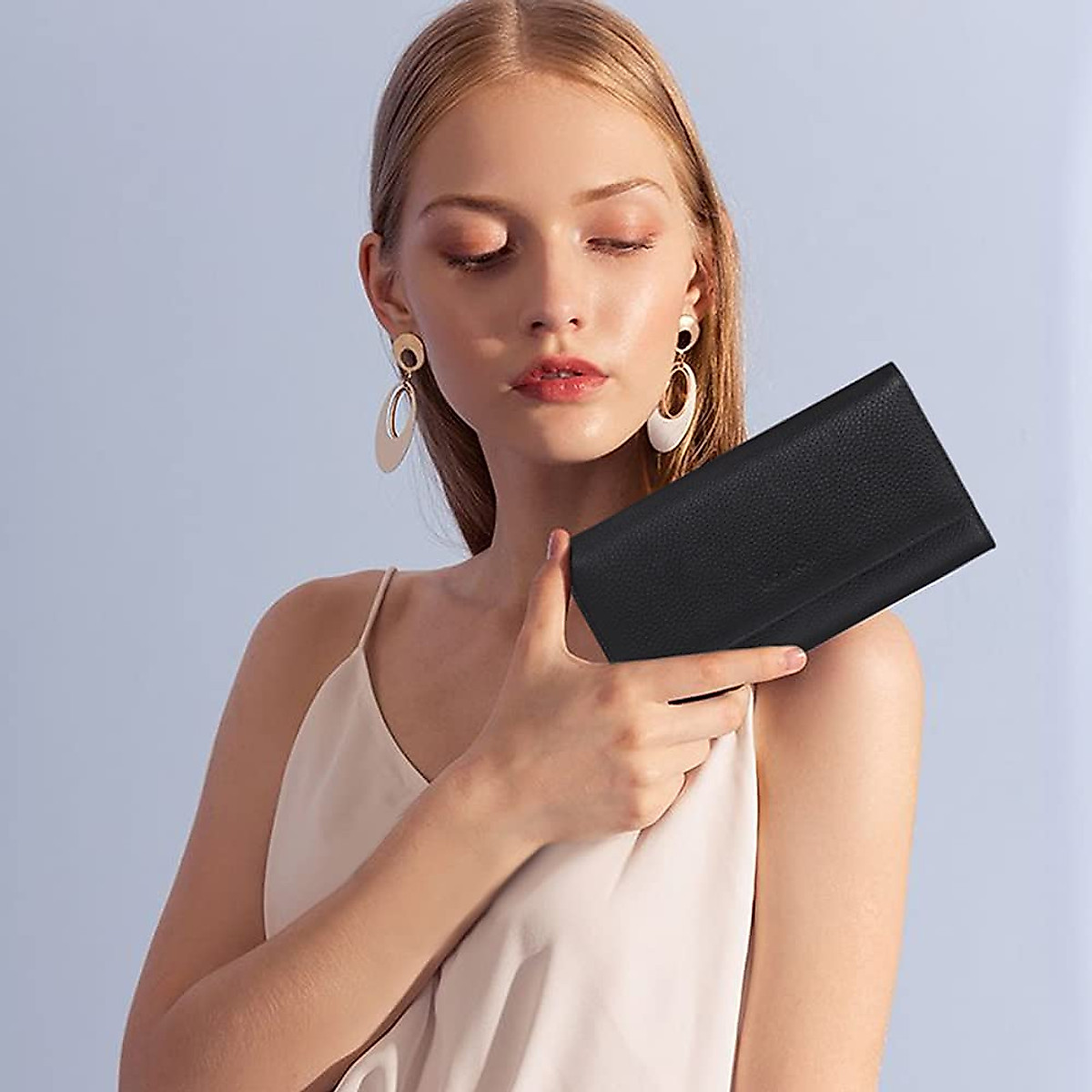 GOIACII Women's Wallet RFID Blocking Genuine Leather Large Capacity Card holder Ladies Clutch purses for women