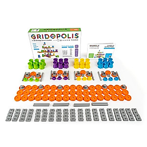 Gridopolis - A 3D Tabletop Strategy Game : Family-Friendly 1-4 Player Innovative Board Games for Adults, Teens & Kids Ages 8+ (Great for STEAM Learning)