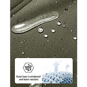 FREE SOLDIER Men's Outdoor Softshell Fleece Lined Cargo Pants Snow Ski Hiking Pants with Belt (Army Green 32W x 32L)