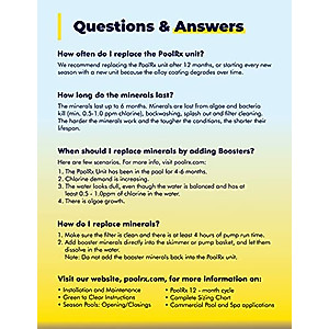 Pool RX 102001 6 Month Swimming Pool Algaecide Replacement, Single Unit, Blue