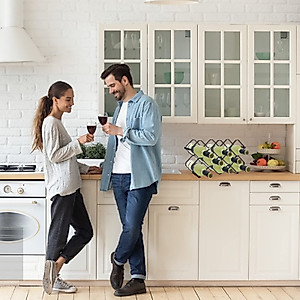 Wine Racks Countertop Metal Lattice Freestanding10 Bottle Could be Wall Mounted Wine Holder Free Standing Tabletop Storage Wine Bottle Small Stand for Home Kitchen Bar Cabinets black