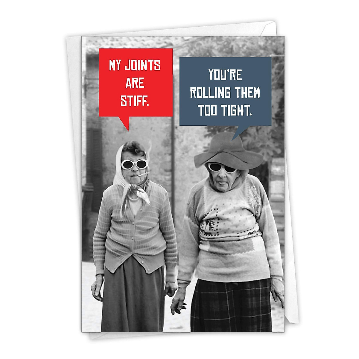 NobleWorks - Funny Happy Birthday Greeting Card - Humor for Women, with 5x7 Envelope - Stiff Joints C5680BDG