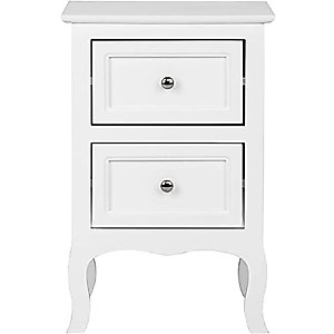 CIPACHO White Nightstands with 2 Drawers, End Table for Bedrooms, Small Bed Side Table/Night Stand for Small Spaces, College Dorm, Kids’ Room, Living Room