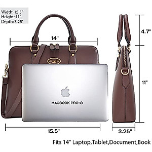 Dasein Women Vintage Plain Fashion Handbag Slim Shoulder Bag Tote Satchel Purse Handbags for Women Work Bag (Coffee)