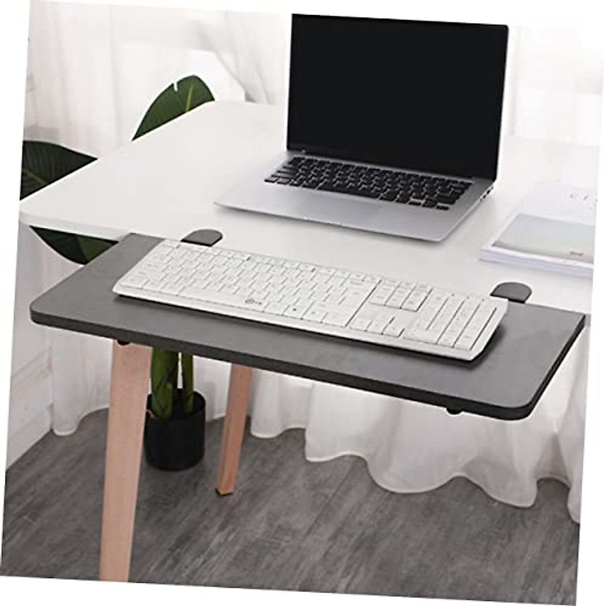 Housoutil 1 Set Foldable Bracket Desk Tray Computer Mount for Desk PC Keyboard Desk Keyboard Tray Keyboard Holder Computer Desk with Keyboard Tray Computer Desk Extender Bracket Fold Extend