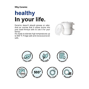 LE TAUCI Soup Bowls with Handles and Silicone Lids, 28 oz Ceramic Ramen Bowl Microwavable, Oven Safe French Onion Soup Bowls for Noodles, Cereal and Chilli, Non-Toxic Soup Crocks, Set of 2, White