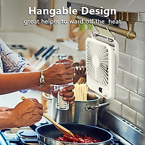 WhiteRhino Desk Fan 2000mAh Rechargable Fan,USB Fan Portable Table Air Circulator Fan with Aromatherapy,100 Speeds,39ft,180° Tilt,Ultra Quiet Digital Display Personal Fan Table Fan for Home Office