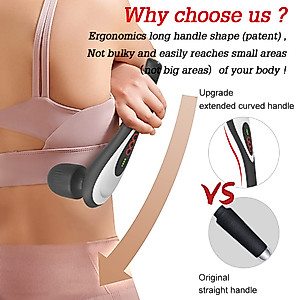 Handheld Personal Vibrating Massager - Cordless Electric Muscle Massager, Deep Tissue Massager for Neck Back Shoulder Foot, Portable Wand Massage for Full Body (Black)