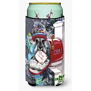 Caroline's Treasures PPP3162TBC Schnauzer Christmas Letter to Santa Tall Boy Hugger Can Cooler Sleeve Hugger Machine Washable Drink Sleeve Hugger Collapsible Insulator Beverage Insulated Holder