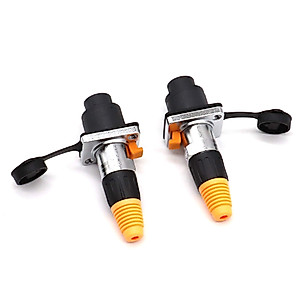 LOCHSOEL RJ45 Interface Waterproof sockets Connector,Right Angle Panel Mounting Shielded RJ45 IP65 Waterproof PCB Signal Panel Cat5/5e/6 8P8C Connector Ethernet LAN Cable Connector(2 Set/4 Pack)