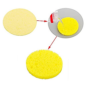 DQITJ 10 Pcs Hermit Crab Sponge, Water Dish Sponge for Pet Hermit Crab Tank Humidity Supplies (Yellow)