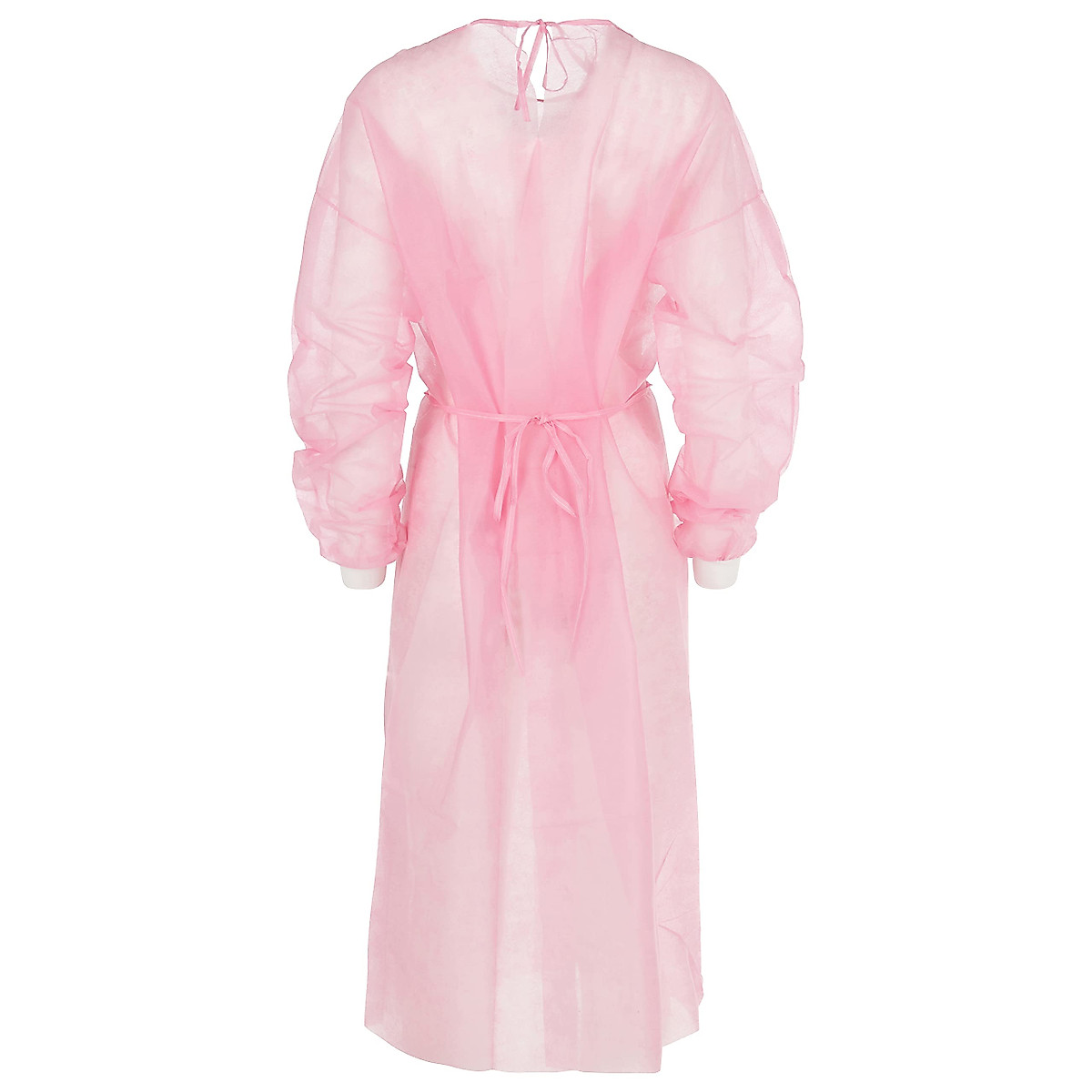 Nobles Universal Size Pink Disposable Isolation Gowns - Latex-Free Gown is Fluid Resistant with Knitted Cuffs - Medical & PPE Gowns - Ideal Safety Protection for Women & Men (Case of 50)